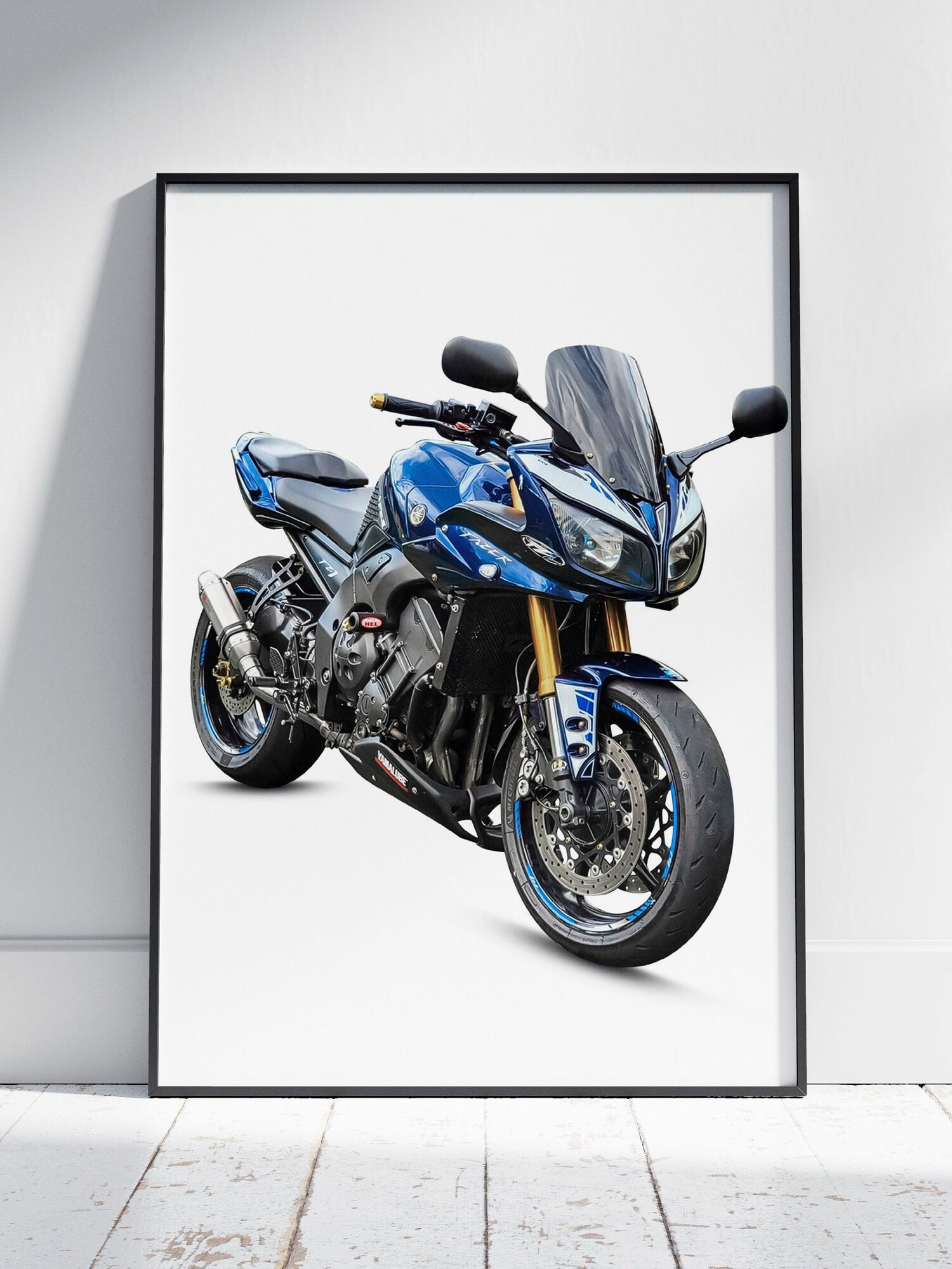 Плакат на стену для интерьера Техника и транспорт (Ямаха FZ1 Фейзер - Yamaha FZ1 Fazer) - Постер по транспорту формата A4 (21x30 см)