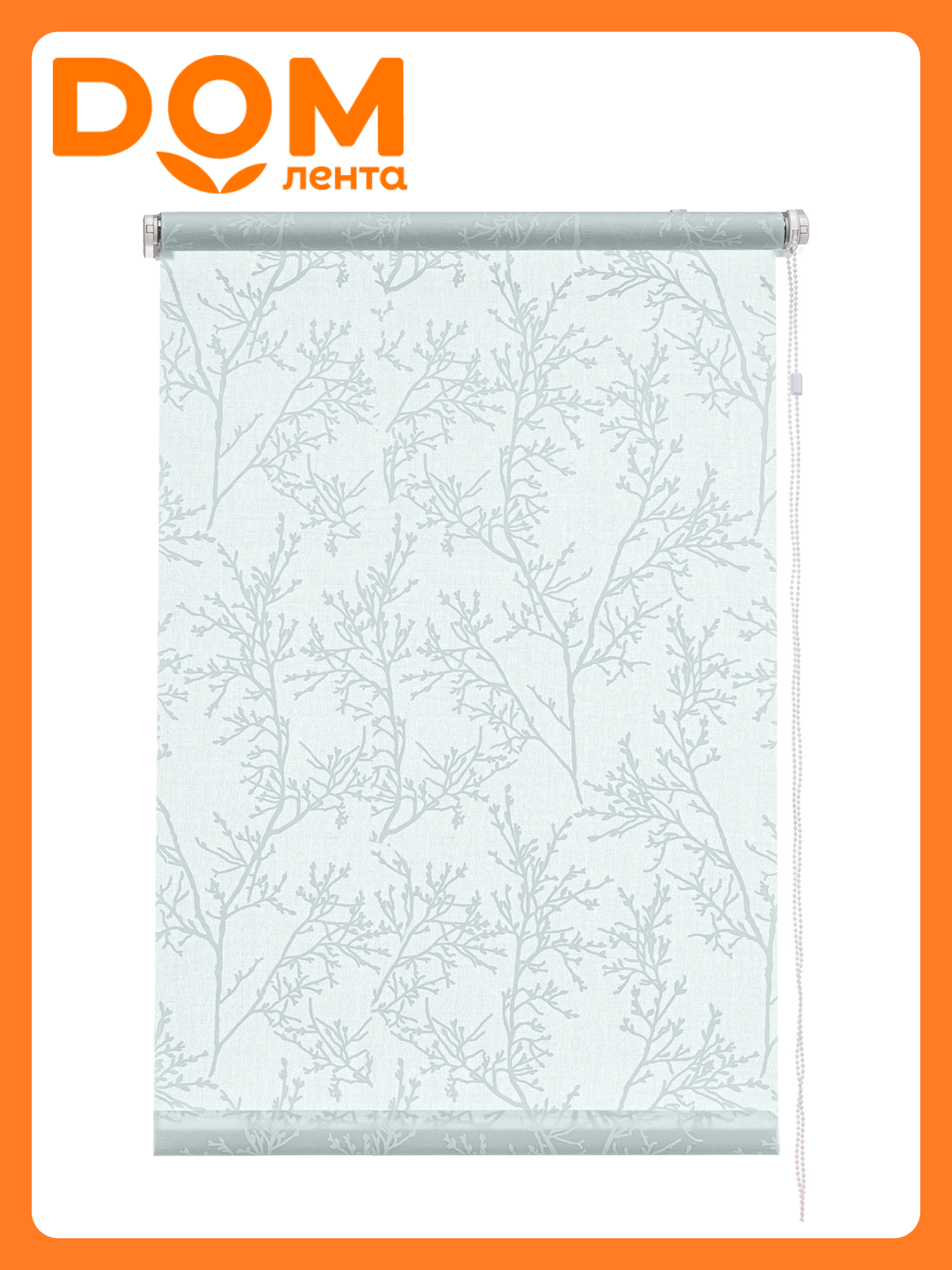 Штора рулонная Эскар "Сакура", 50x160 см, голубая, полиэстер