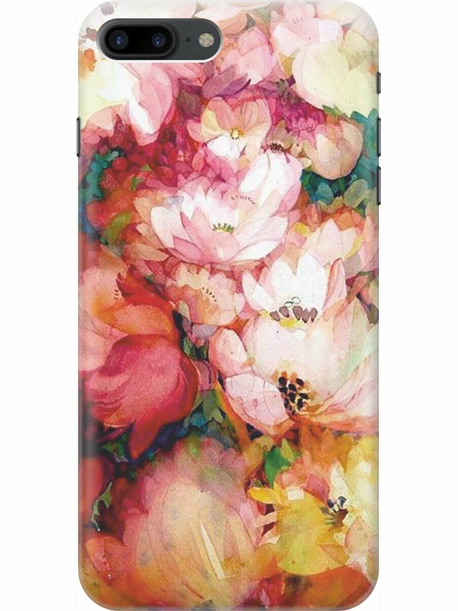 Силиконовый чехол на Apple iPhone 8 Plus / 7 Plus / Эпл Айфон 7 Плюс / 8 Плюс с рисунком "Яркие цветы"