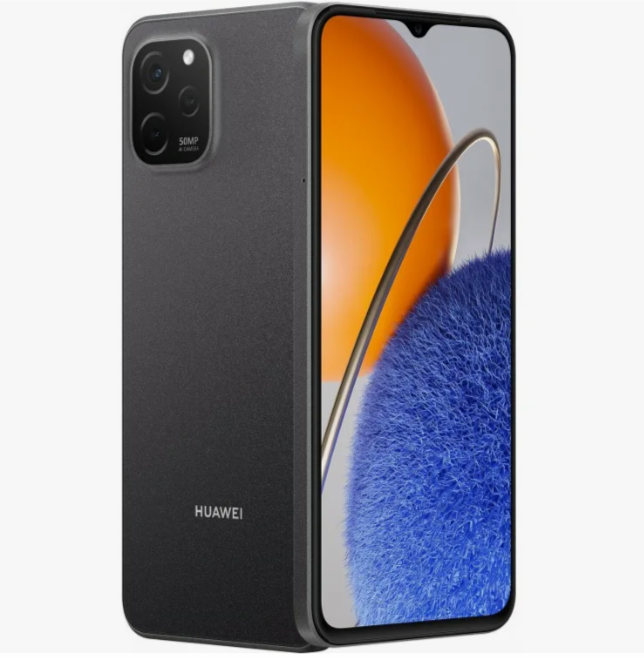 Смартфон HUAWEI Nova Y61 4/128 ГБ Ростест, Dual nano SIM, полночный черный, уценка Б/У