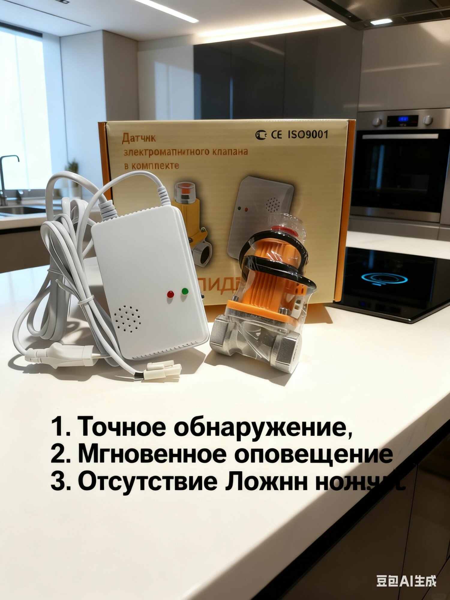 Газоанализатор Утечки Газа Бытово1/2Система автономного контроля загазованности GN-15 с клапаном . сигнализатор утечки газа + клапан электромагнитный