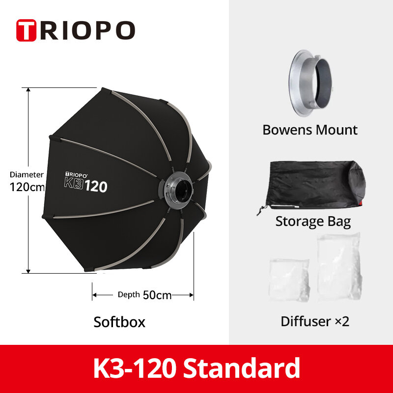 Triopo K3 120 см Восьмиугольный софтбокс Bowens Mount