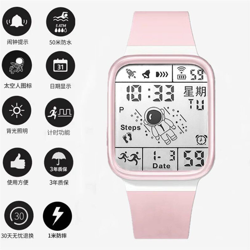 Электронные часы, часы космонавта, электронные часы с передовыми технологиями, модные для мальчиков и девочек, учеников средних и старших классов, детей, многофункциональные.