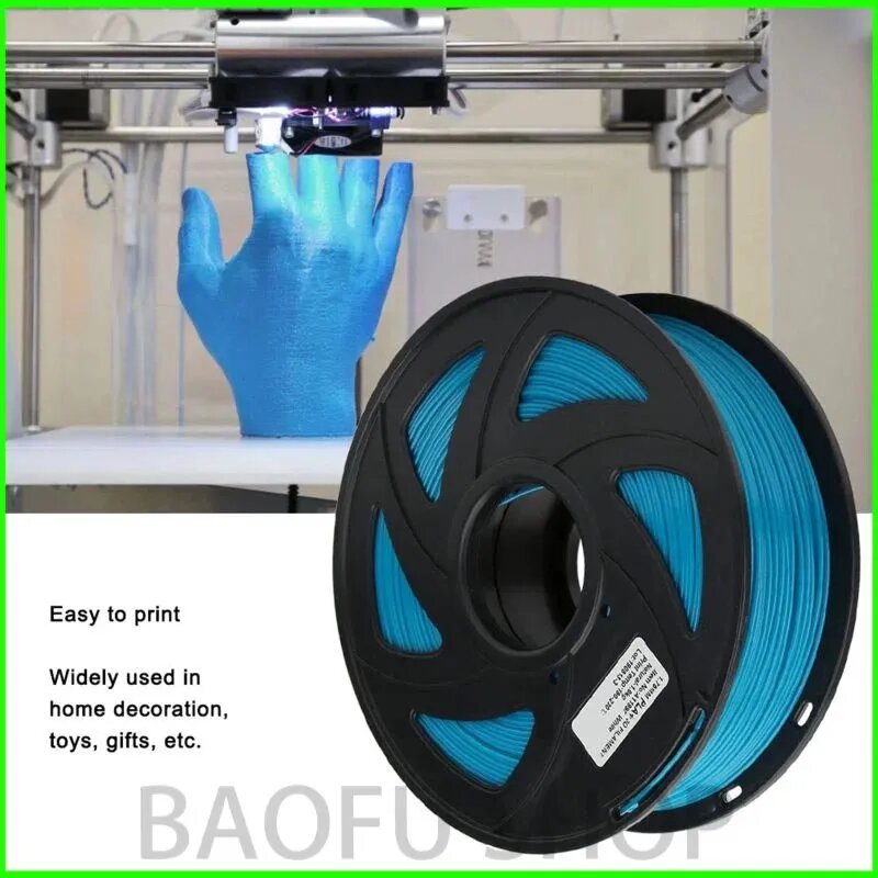 TPU пластик для 3D принтеров, синий цвет, бобина, для 3D печати — фото 1