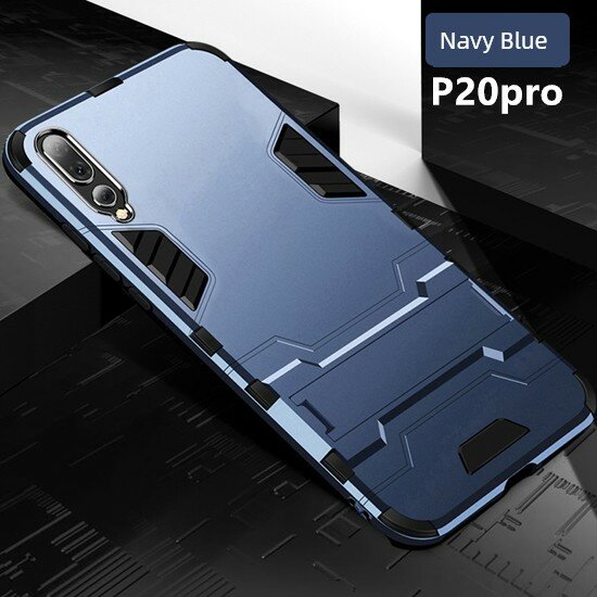 Премиум ударопрочная силиконовая чехол для Huawei P20 Pro в морском синем цвете
