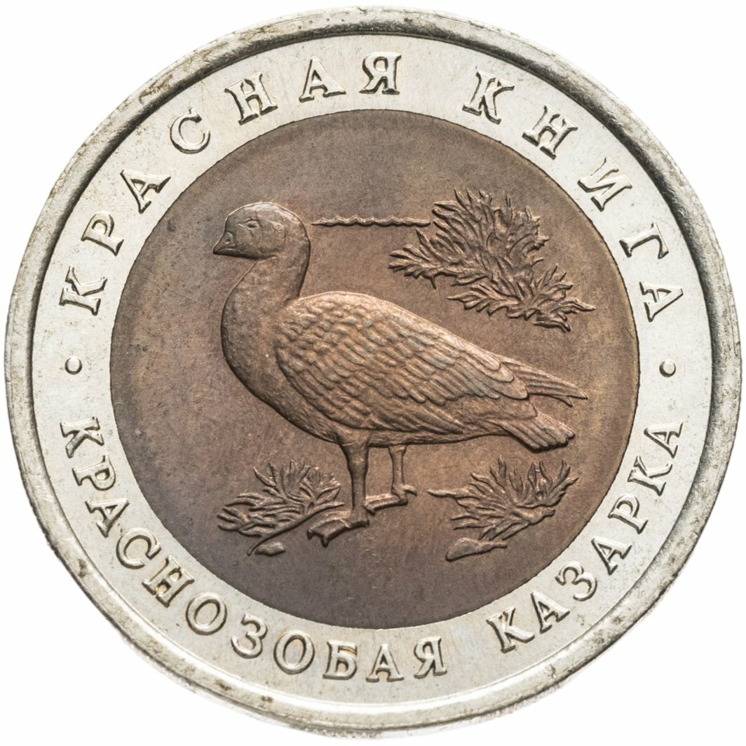 10 рублей 1992 ЛМД краснозобая казарка