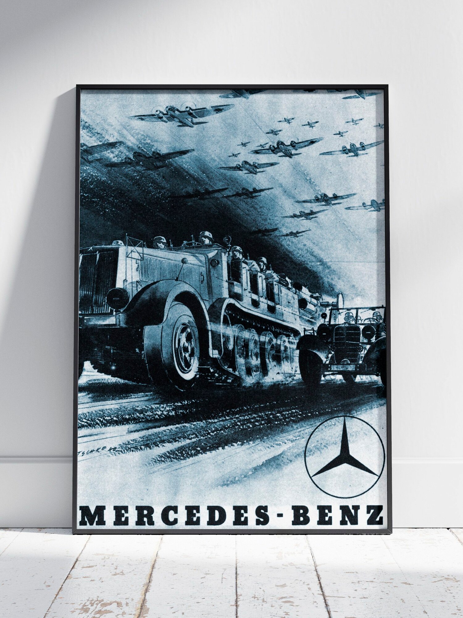 Плакат на стену для интерьера Марки Машин (Мерседес Бенц - Mercedes Benz 9) - Постер по автопроизводителям формата A4 (21x30 см)