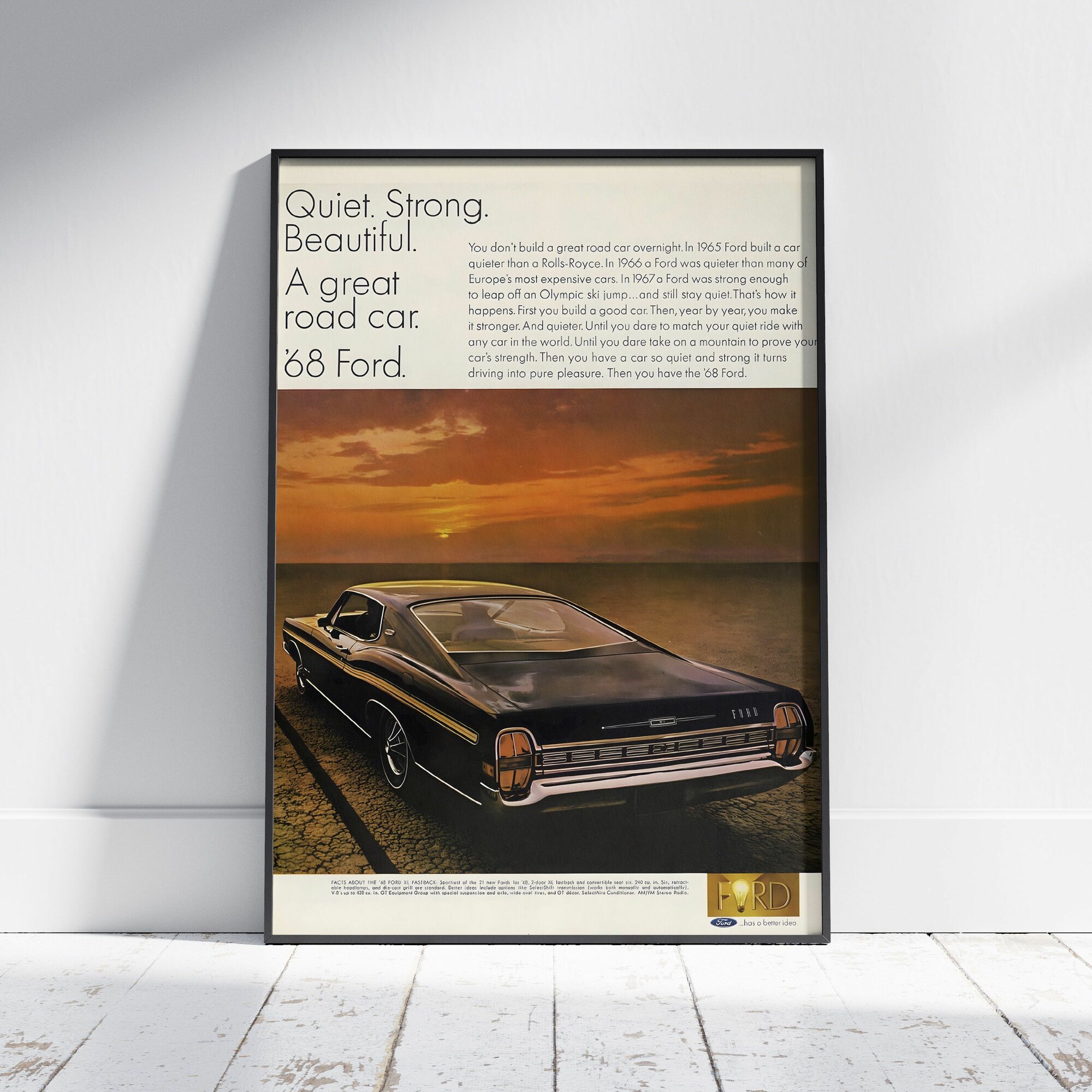 Плакат на стену для интерьера Лоурайдер (Ford Galaxie 7) - Постер по тюнингованным автомобилям формата А4 (21x30 см)