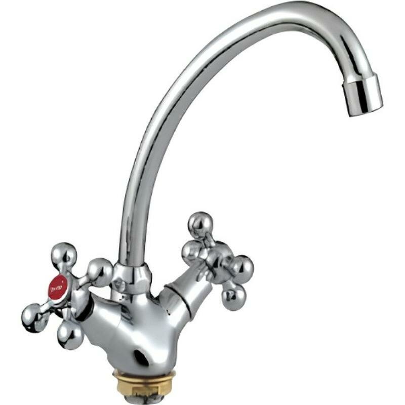 Смеситель для кухни Frap F4119-2 хром, вентильный, поворотный излив, силумин