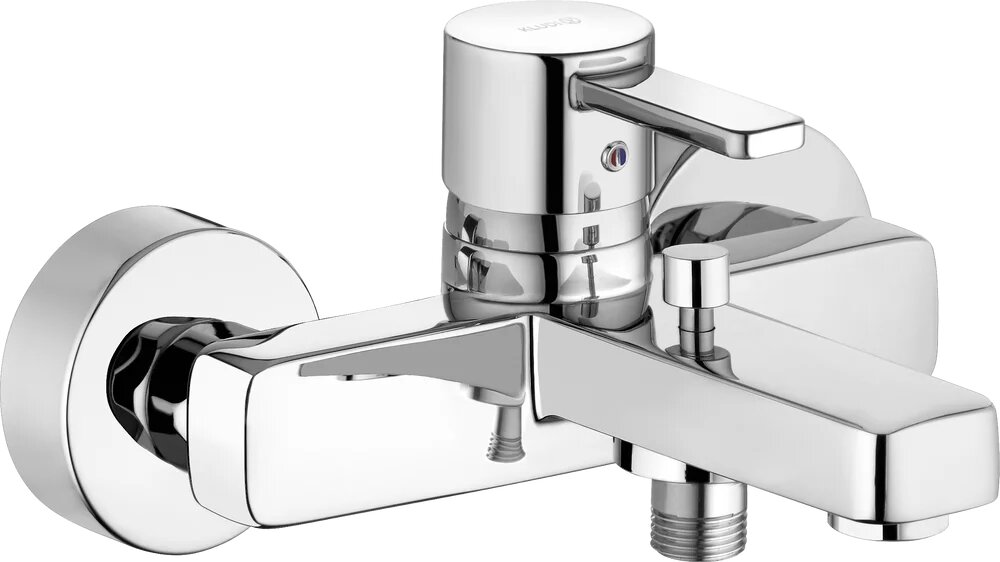 Смеситель для ванны с душем Kludi Zenta 386700575 настенный, однорычажный, хром, глянцевый, латунный, без лейки, с керамическим картриджем