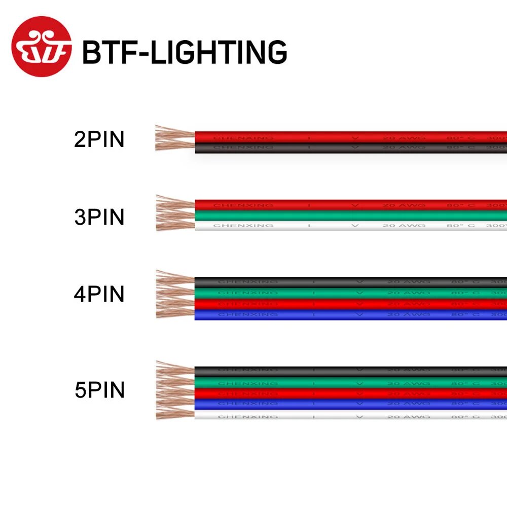 Провод WS2812B/WS2815 3pin 20AWG, 10м