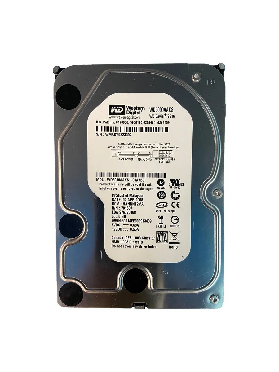 Жесткий диск Western Digital 500 ГБ Жесткий диск 7200 SATAII 3.5" HDD