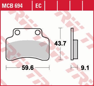 Колодки тормозные дисковые MCB694