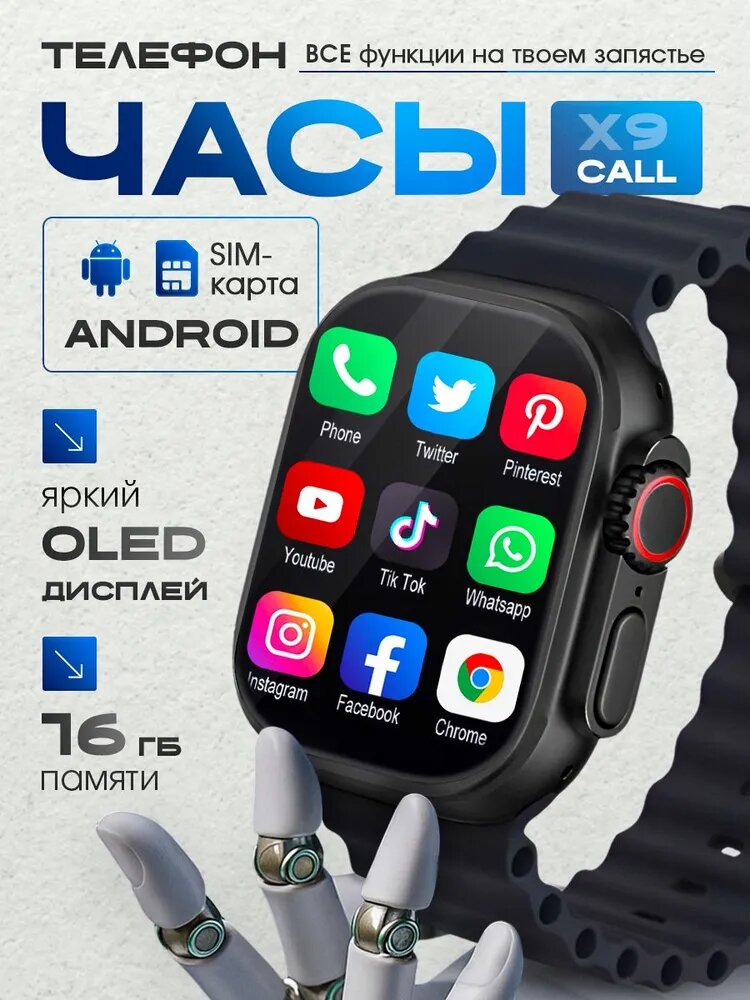 Умные смарт часы c WiFi и сим картой X9 Call2 на Android