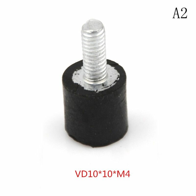Резиновый амортизатор с резьбой M3/M4/M5/M6/M8, размеры VD8/10/15/20/30, резина/сталь, цинковое покрытие, 1 шт.