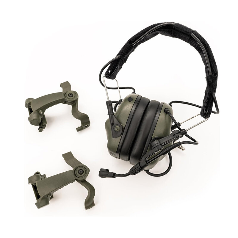 Наушники тактические EARMOR M32X PLUS 3-в-1 на шлем ARC, микрофон, NRR 23 дБ, зелёные