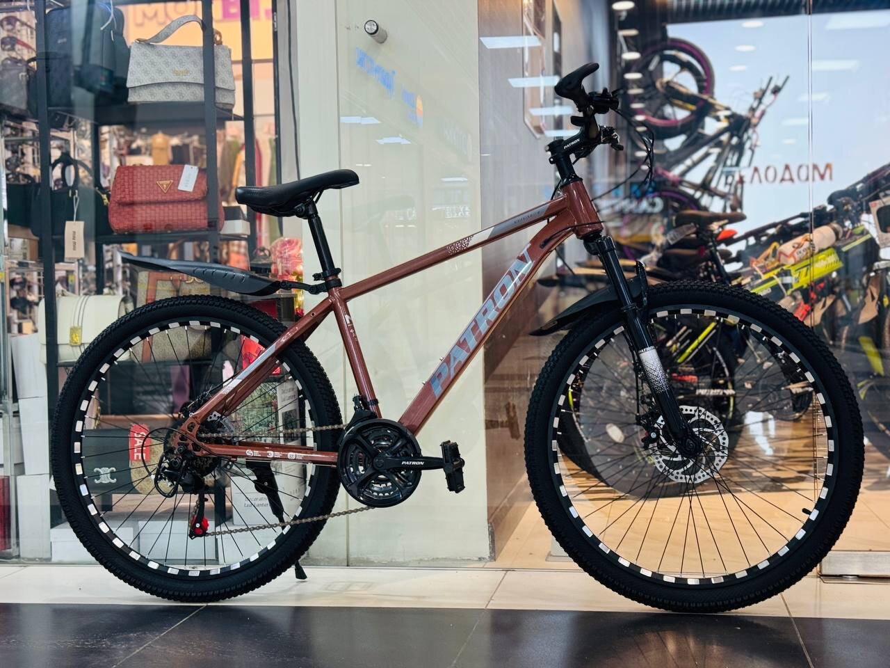 Горный велосипед PATRON , городской, 26 дюймов/взрослый, мужской и женский для прогулки скоростной, спортивный коричневый