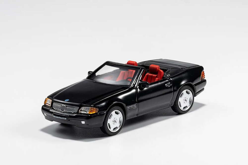 Модель коллекционная PAUDI Mercedes W129 sl-class R129 cabrio black / мерседес сл-класс черный (длина 7-10 см)