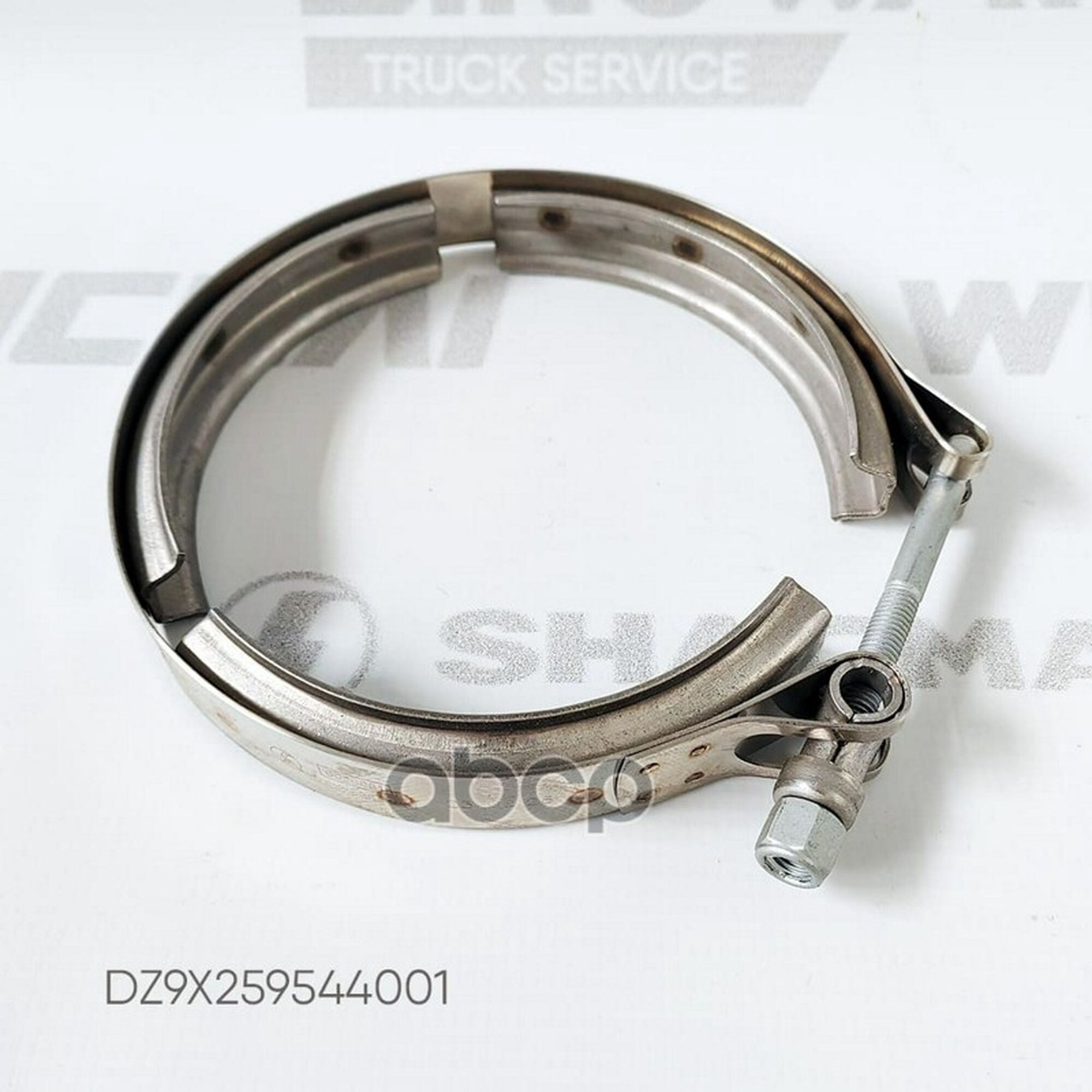 Хомут гофры глушителя SHACMAN X6000 оригинал Shacman арт. DZ9X259544001