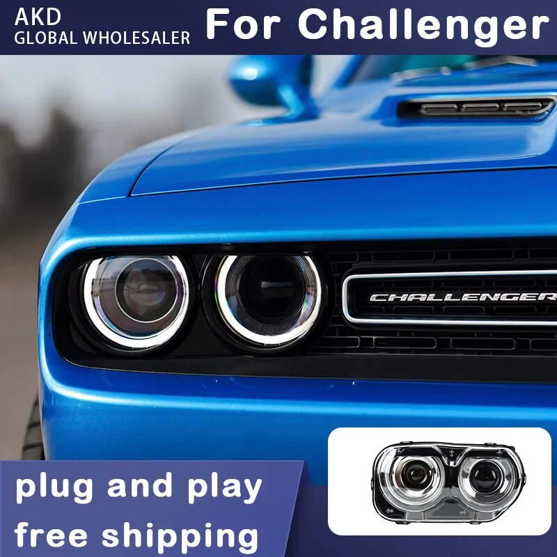 Стилизованные фары для Dodge New Challenger LED-фары 2015-2019 года выпуска фары DRL сигнальные проекторные линзы автомобильные аксессуары