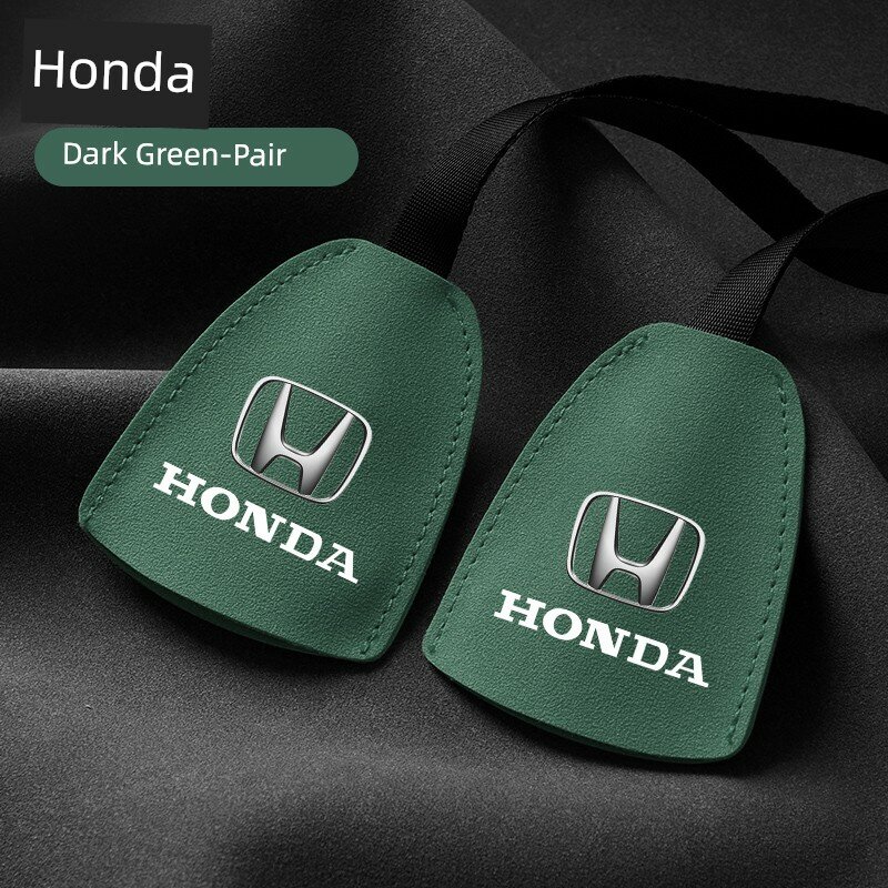 Крючки для спинки сиденья автомобиля Honda Accord Civic CR-V Fit, искусственный мех, цвет темно-зеленый, комплект из