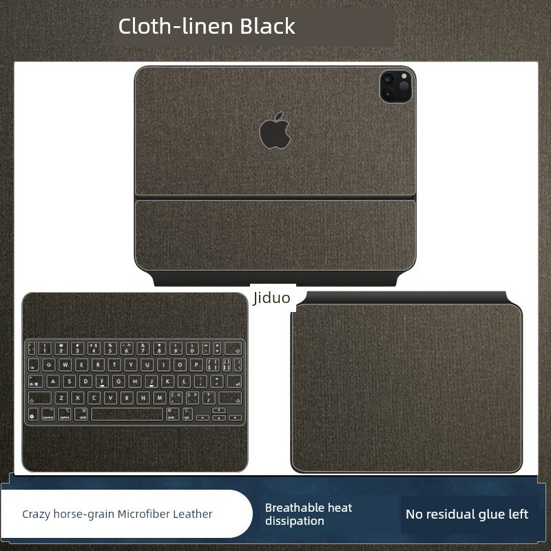 Apple iPad Air 7 2025 11-дюймовый чехол-клавиатура с тканью льняная черный цвет, дизайн ACD для iPad Air 7 11-дюймов
