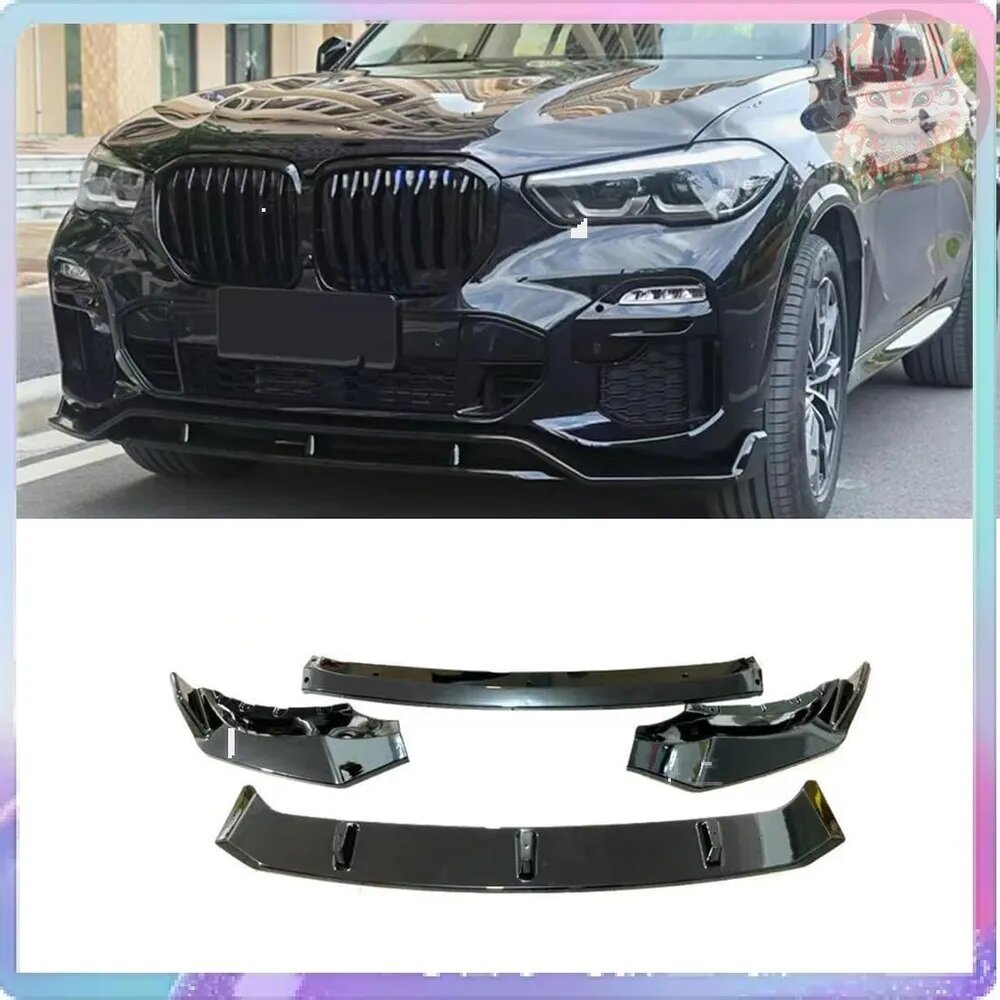 Накладка на автомобиль для BMW X5 G05 2020-2023 ABS пластик черный спойлер переднего бампера
