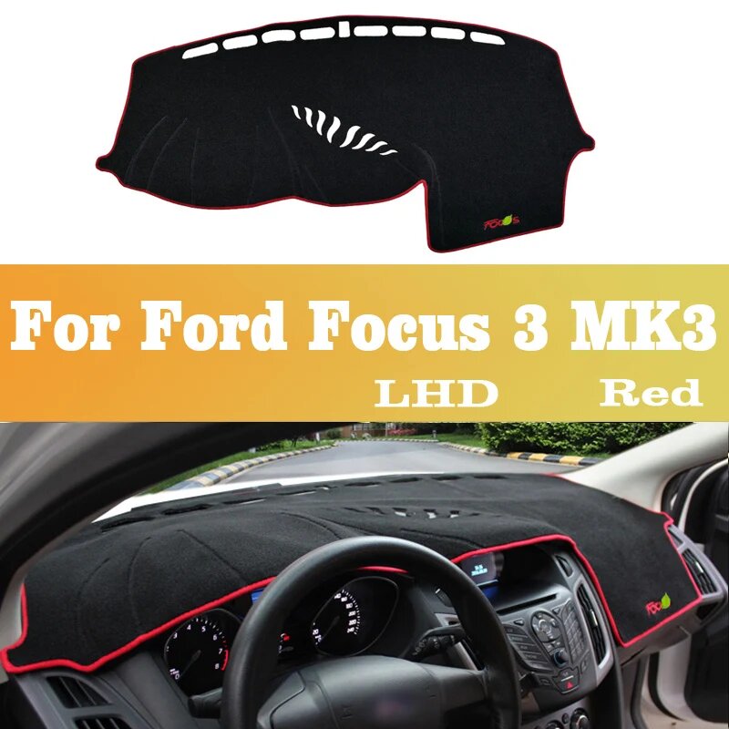 Коврик на приборную панель Ford Focus 3 MK3 Red LHD