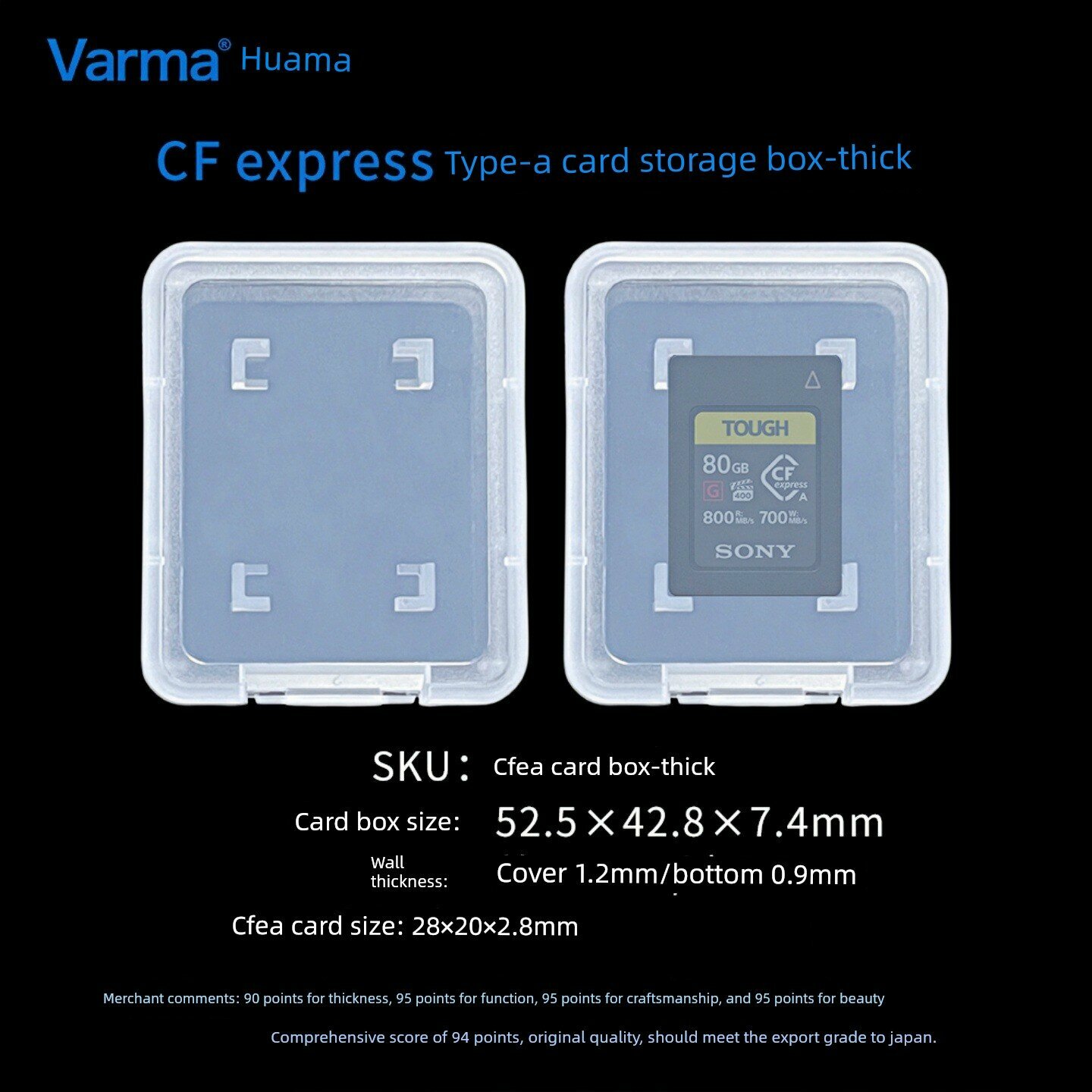 Кейс для карт CFexpress Type-A Толстый дизайн 1 шт хранения для карт CFexpress A Прочный PP-материал