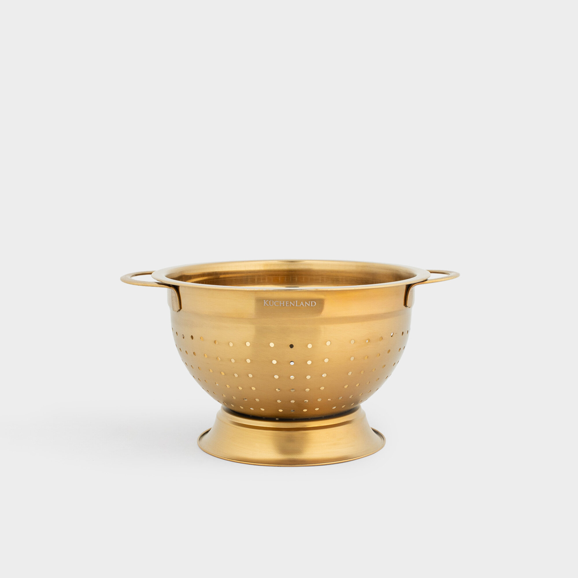 Дуршлаг, 18 см, с двумя ручками, сталь, золотистый, Classic gold, Kuchenland