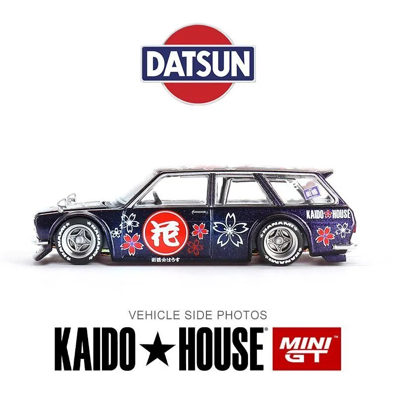 Машинка TSM MODEL Kaido House MINIGT KHMG114 1:64 Datsun KAIDO 510 Wagon Purple diecast alloy car model gifts
