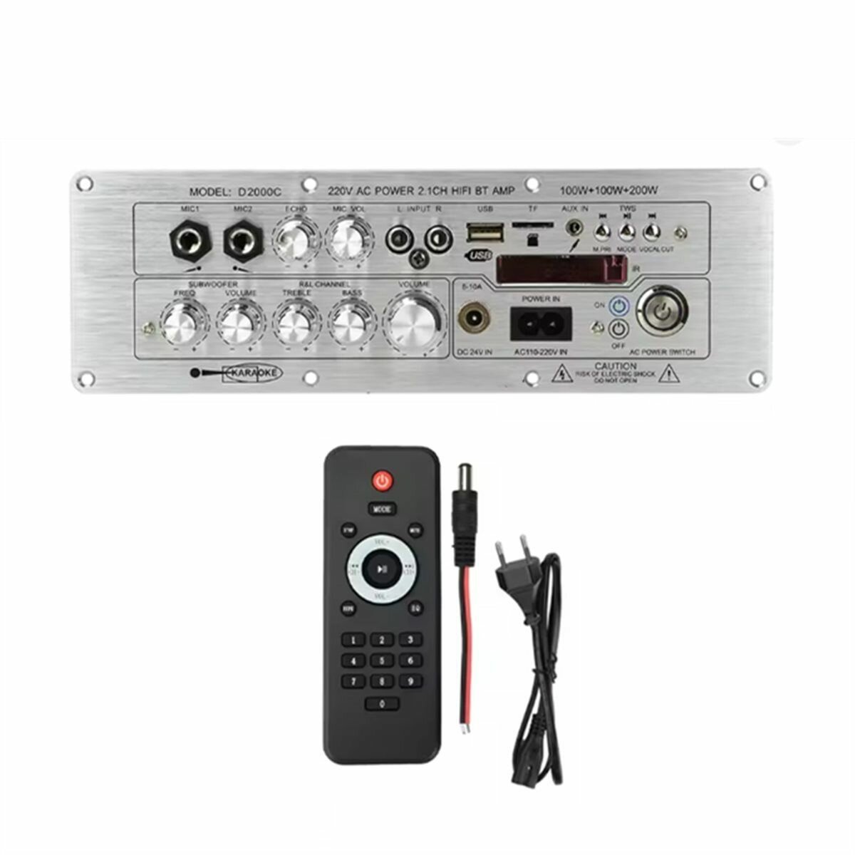 Усилитель Звука D2000 С Bluetooth, Высокая Выходная Мощность, Вилка Европейского Стандарта.
