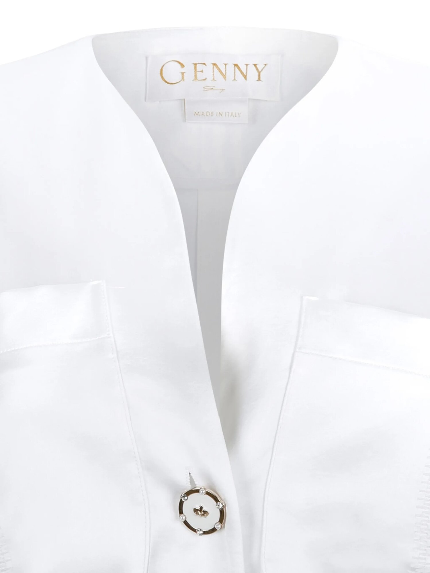 Комбинезон Genny  Button-up elasticated-waist jumpsuit, размер 40, white — фото 1