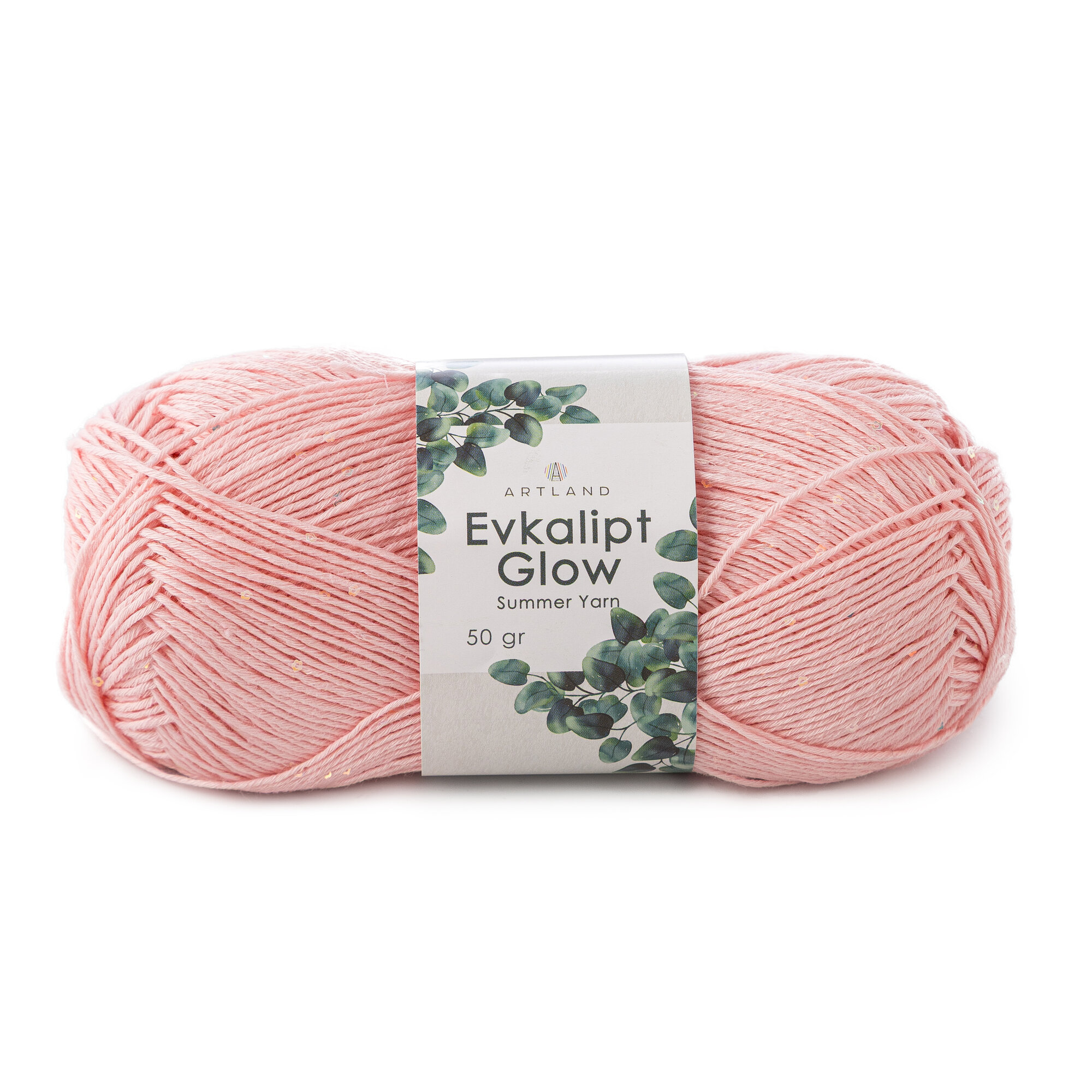 Пряжа для вязания Evkalipt Glow Artland 2 мотка (175 м, 50 гр), цвет 10 светло-розовый