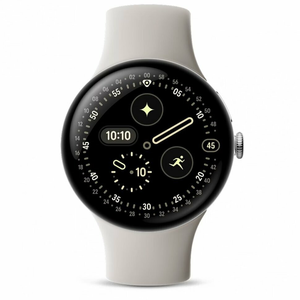 Pixel Watch 4 41mm WiFi Polished Silver Aluminum Case/Porcelain Active Band