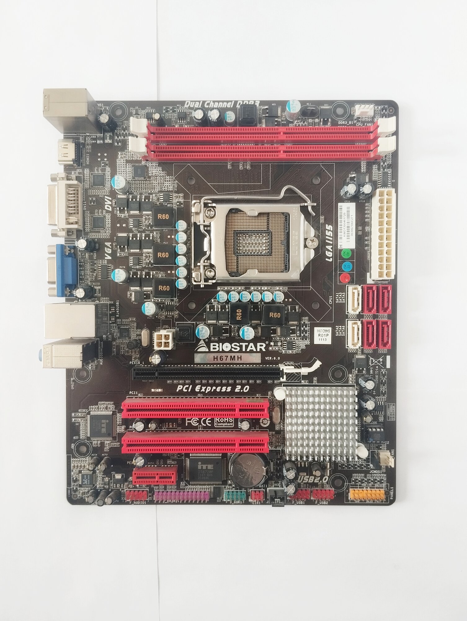 Материнская плата Biostar H67MH LGA1155, 2xDDR3, Micro-ATX