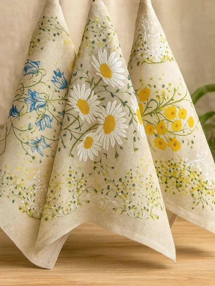 Полотенца кухонные Белорусский лен. Набор из 3 шт . в коробке. Для кухни, рук, в подарок женщине, девушке и др.