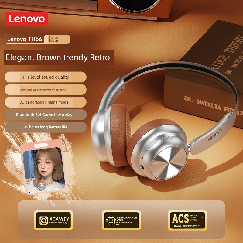 Lenovo Беспроводная гарнитура с Малым профилем головы, Высококачественным звуком, Удобной дышащей посадкой -