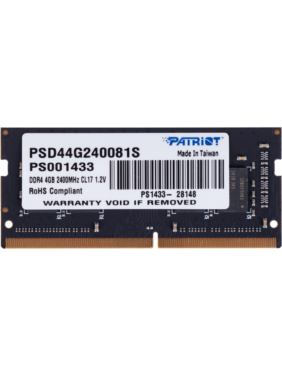 Память DDR4 4GB 2400MHz Patriot PSD44G240081S Signature RTL PC4-19200 CL17 SO-DIMM 260-pin 1.2В single rank RTL