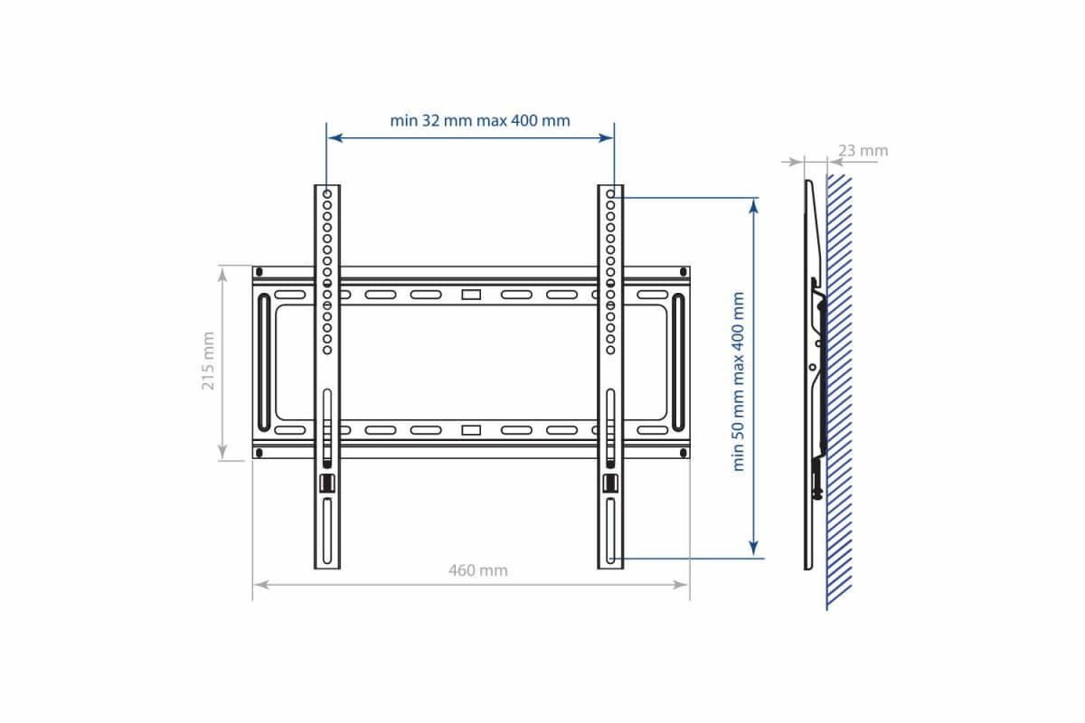 Кронштейн для Kromax телевизора IDEAL-3 белый 22"-65" макс.50кг