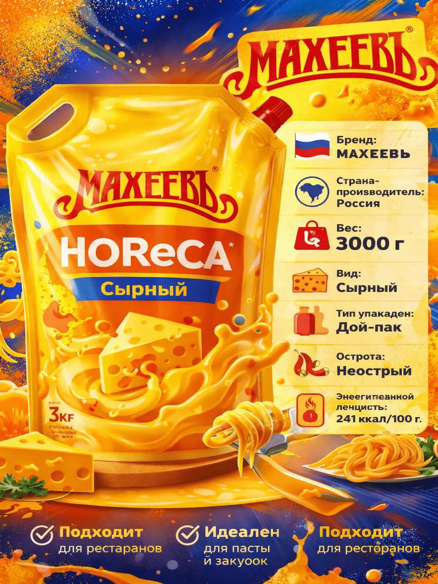 Соус Махеевъ Horeca сырный 25%, 3кг