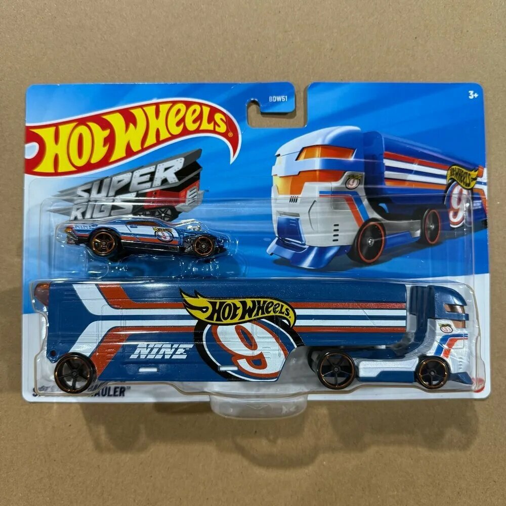 Hot Wheels Super Transport Series, литая модель 1:64(BDW51-C Грузовой прицеп синий)