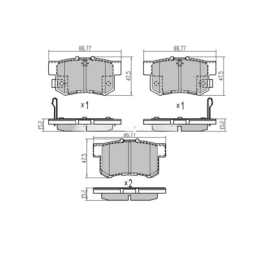 Колодки тормозные (Сзади) Honda Accord 91-16 Civic 95-12 Civic Ferio 00-05 CR-V 95-12 Suzuki, SAT ST-43022-SG0-010