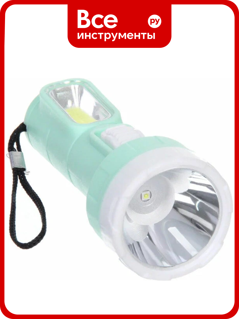 Фонарь ручной Турист мастер 1 режим 1LED+COB 1AA микс 3 цвета YB229 855-365