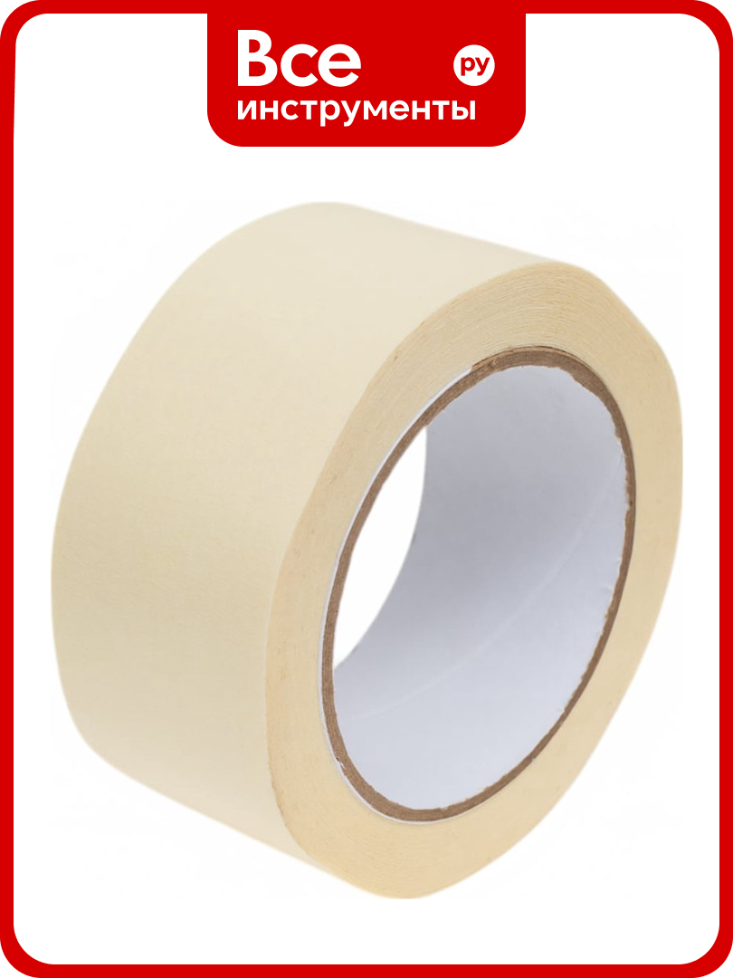 Малярная лента Ultra tape 48мм*30м, термостойкая, крепированная бумага, натуральный каучуковый клей, белый
