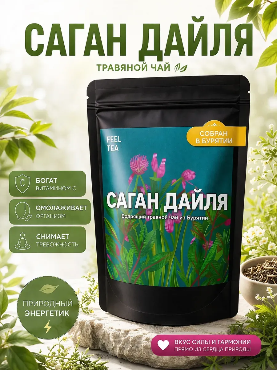 Чай листовой, Feel Tea, "Саган-Дайля", 50г, травяной, зеленый, без искусственных красителей