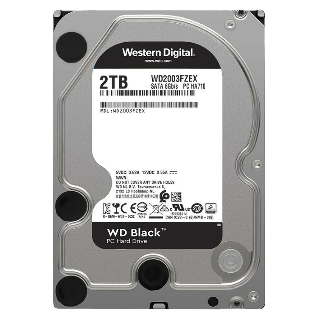 Жесткий диск Western Digital Black WD2003FZEX, 2ТБ, 7200rpm, SATA3, RAID0