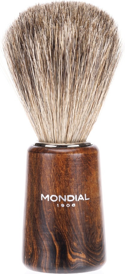 MONDIAL Помазок для бритья с ворсом барсука, древесина Shaving Brush Badger Wood 2,7g