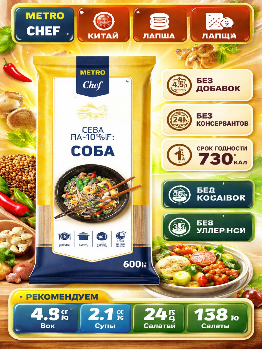 METRO Chef Лапша гречневая, 600г