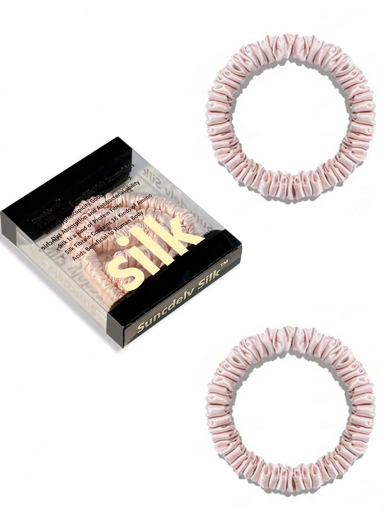 Шёлковые резинки для волос, 2 шт, Цвет: 2PCS Box 18